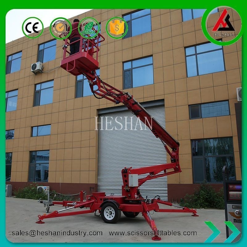 Towable Aerial Boom Lift Telescopic Lifter Boom Lift Access Platform ...