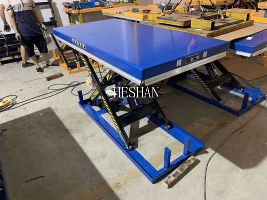 Carbon Steel Scissor Lift Table Foot Control 1000kg Hydraulic Lift Work ...