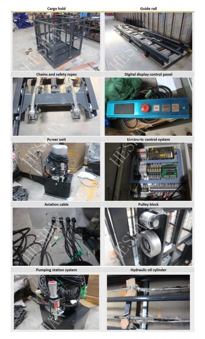 Hydraulic Guide Rail Cargo Lift Vertical Forklift Otis Goods Lift