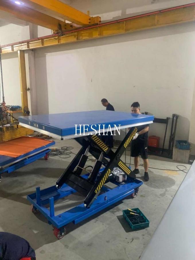 Hydraulic Mobile Platform Electric Movable Scissor Lift Table With Wheels